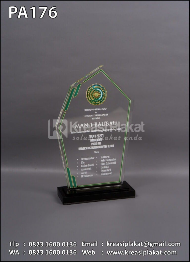 Plakat Akrilik Universitas Muhammadiyah Buton | Kreasi Plakat