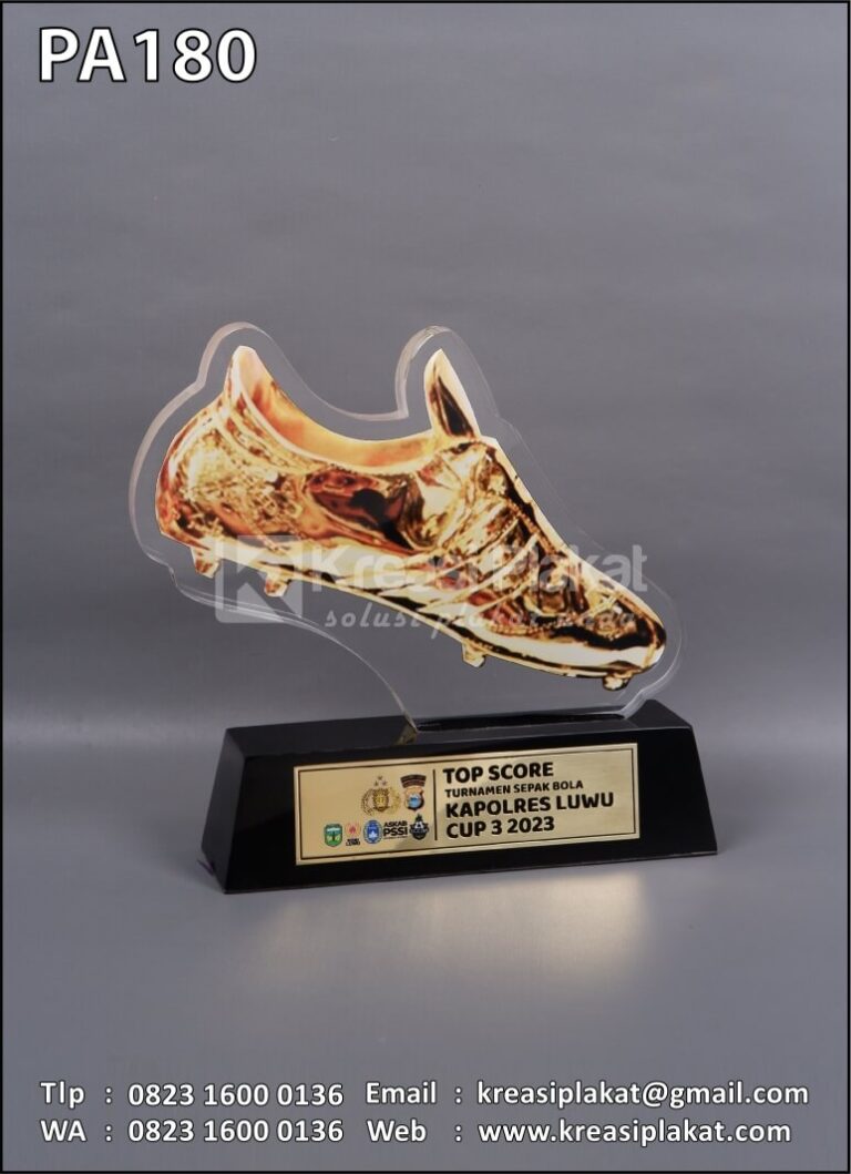 Plakat Akrilik Top Score Turnamen Sepakbola Kapolres Luwu Cup