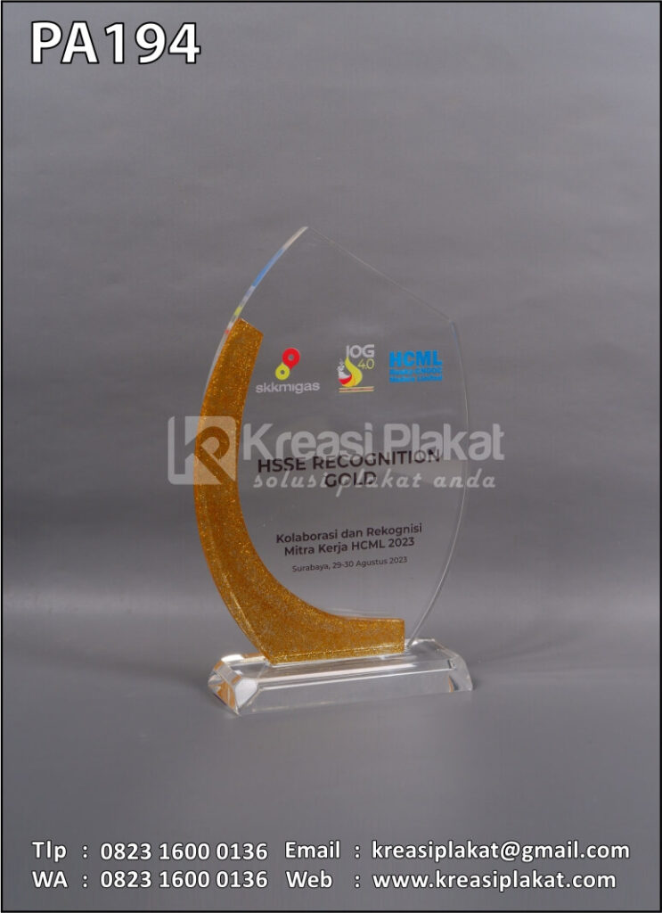 Plakat Akrilik HSSE Recognition Gold | Kreasi Plakat